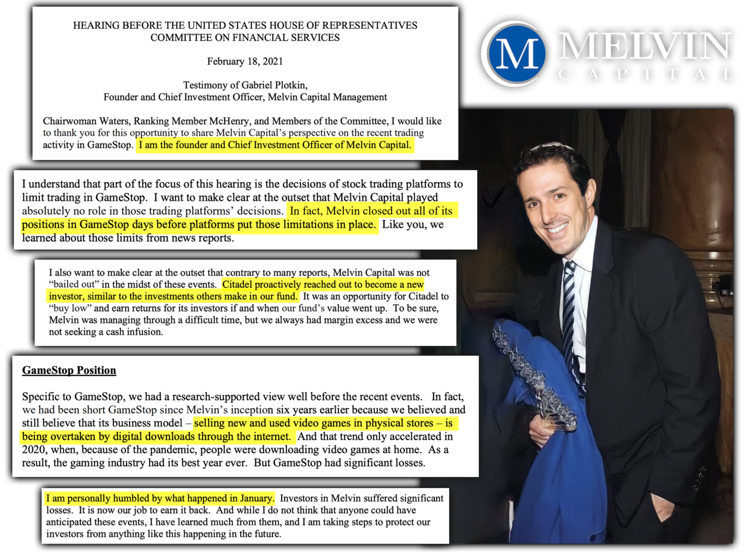 “I am humbled,” Gabe Plotkin in House Testimony | GameStop Due ...