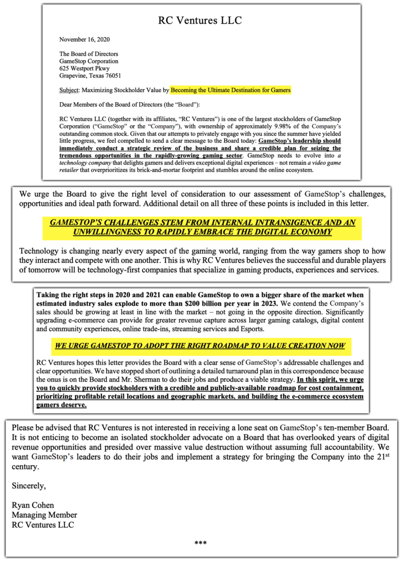 Ryan Cohen Urges Strategic Review in Letter to Board | GameStop Due ...