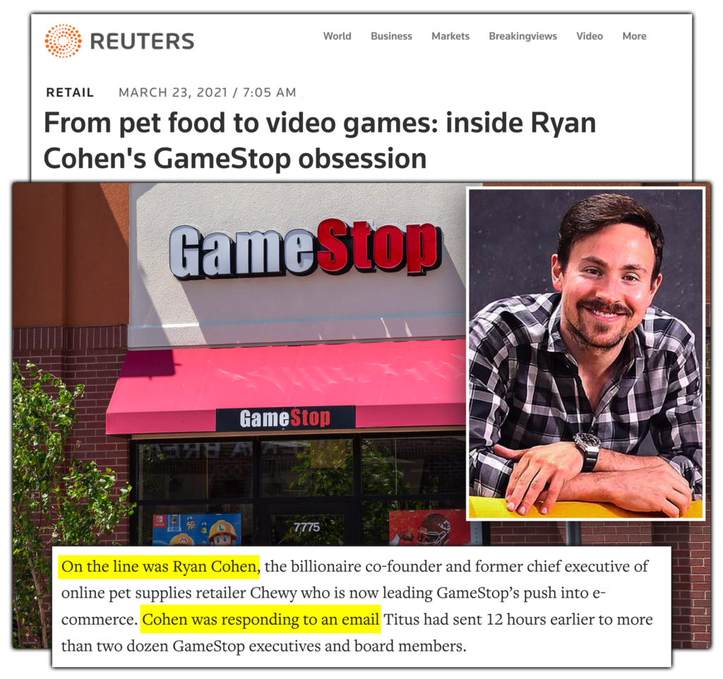 Ryan Cohen: Let Me Get to the Bottom of This | GameStop Due Diligence ...