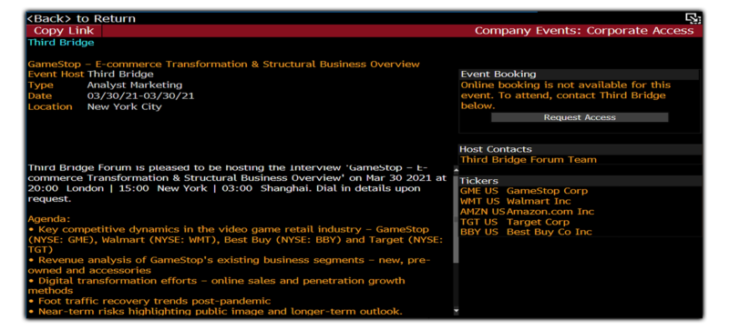 Analysts to Discuss GameStop’s E-Commerce Transformation, Structural Business Overview ...