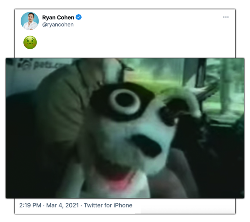 Ryan Cohen Tweets Pets.com Mascot | GameStop Due Diligence • GMEdd.com