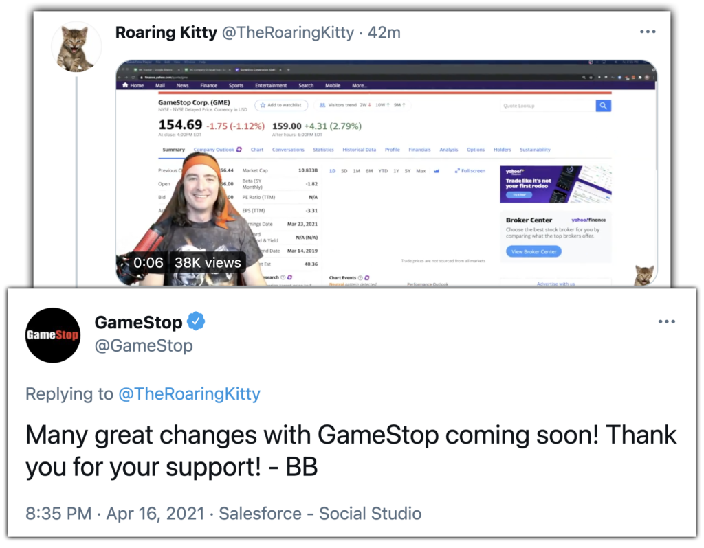Roaring Kitty Tweets Farewell, GameStop Responds | GameStop Due ...