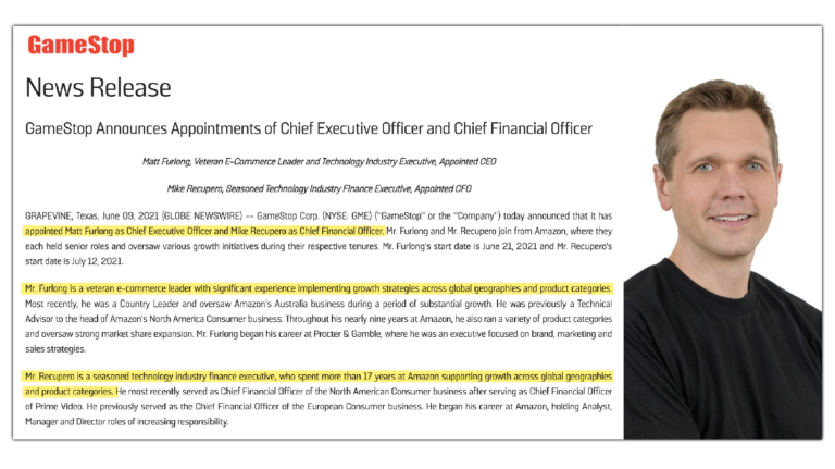 A New Beginning — GameStop Announces CEO and CFO From Amazon | GameStop ...