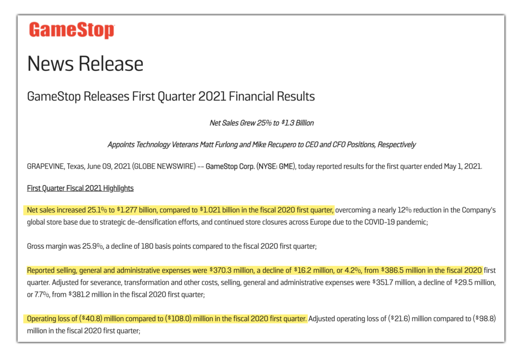 GameStop Releases Q1 2021 Financial Results | GameStop Due Diligence ...