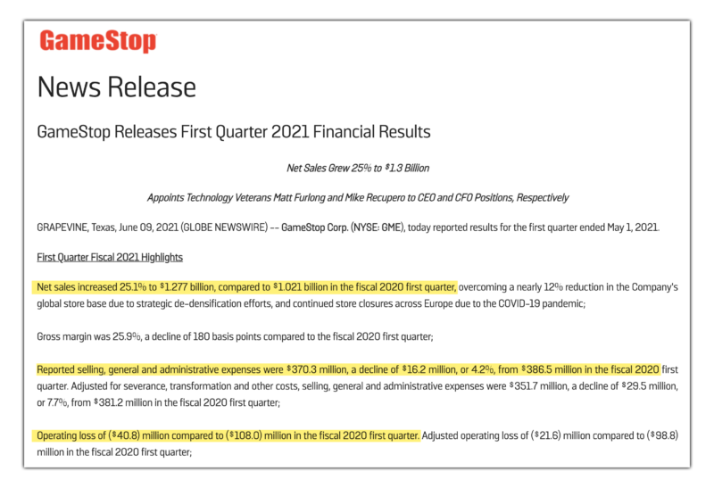 GameStop Releases Q1 2021 Financial Results | GameStop Due Diligence ...