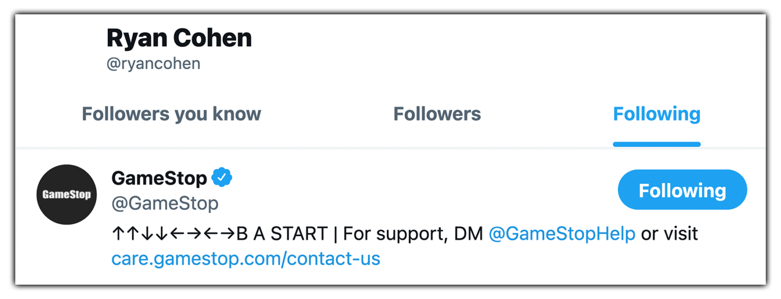 Ryan Cohen Leaves GameStop as his 1 Follow on Twitter | GameStop Due ...